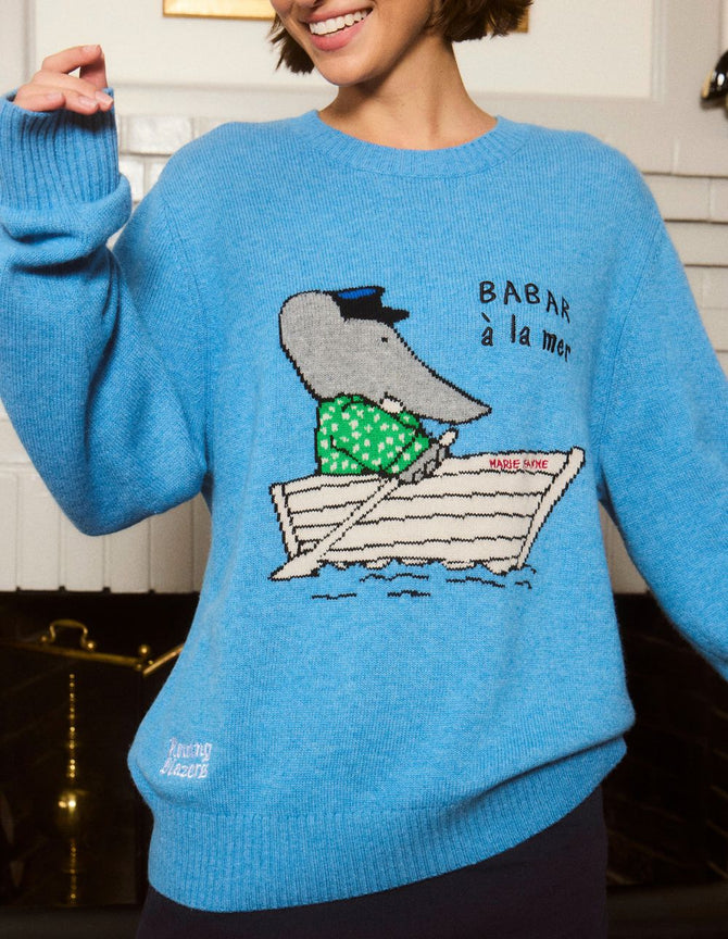 Women's "Diana Edition" Sheep Sweater in Cotton - Rowing Blazers