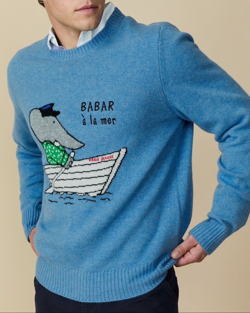 Men's Babar Cashmere Sweater Blue – Rowing Blazers