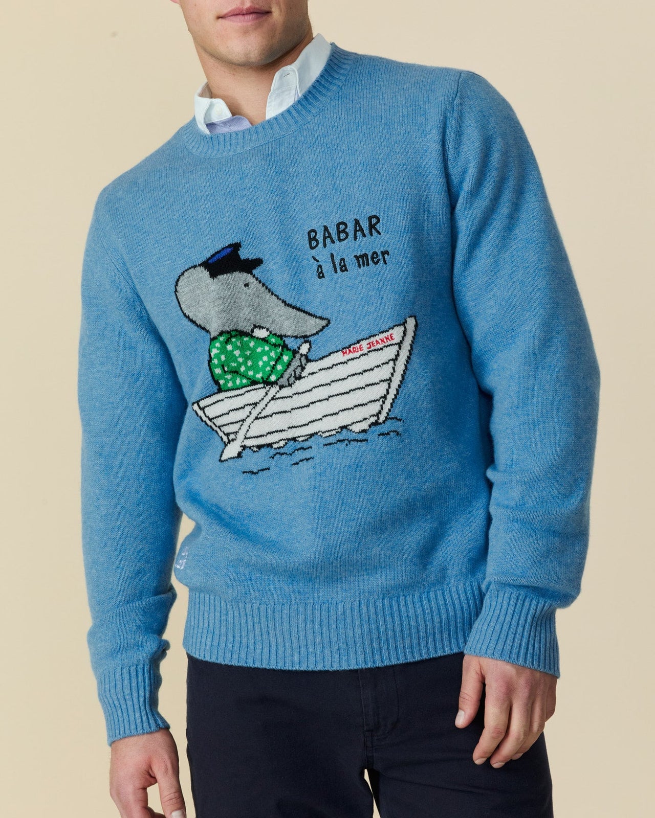 Men's Babar Cashmere Sweater Blue – Rowing Blazers