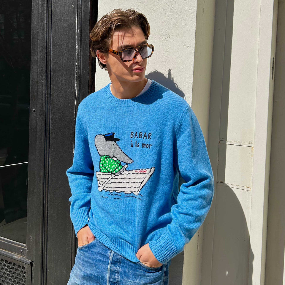 Men's Babar Cashmere Sweater Blue – Rowing Blazers