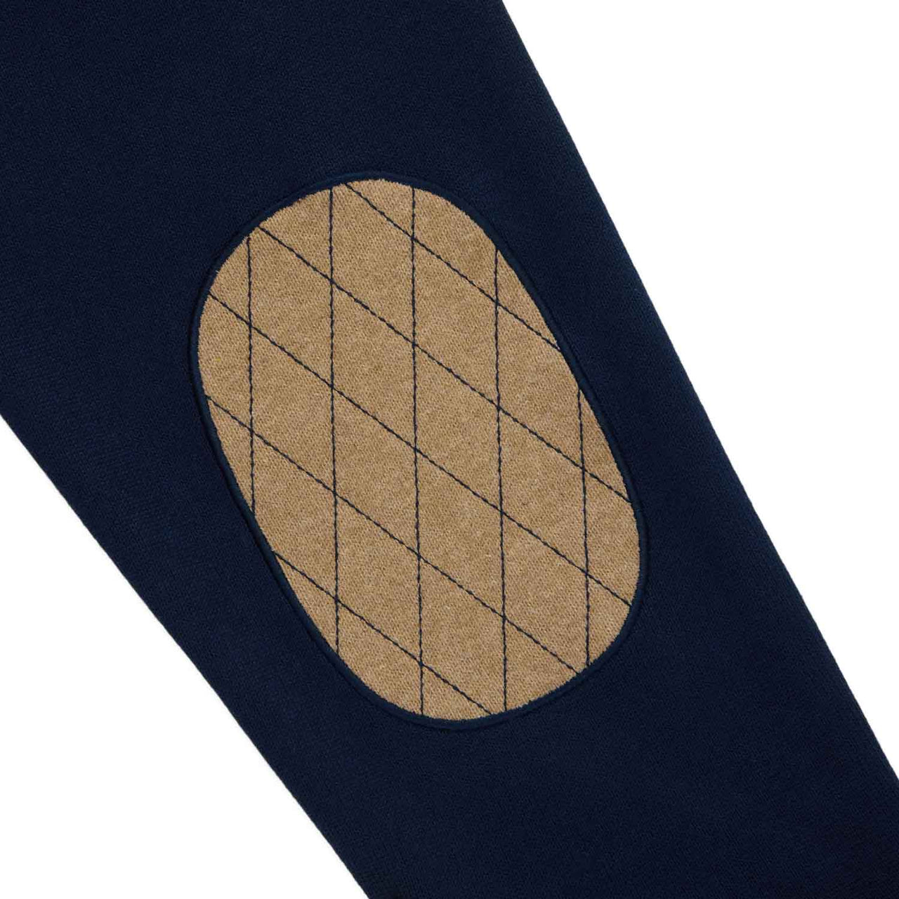 Men's Cotton Color Block Elbow Patch Rugby Navy Khaki – Rowing Blazers