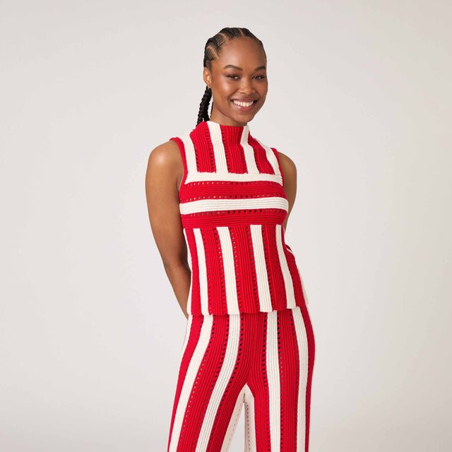 Women's Knit Stripe Tank Red – Rowing Blazers