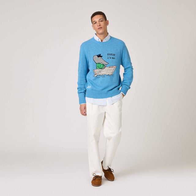 Men's Babar Cashmere Sweater Blue – Rowing Blazers
