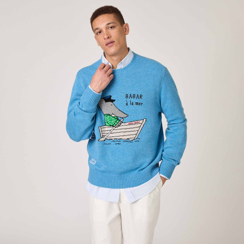 Men's Babar Cashmere Sweater Blue – Rowing Blazers