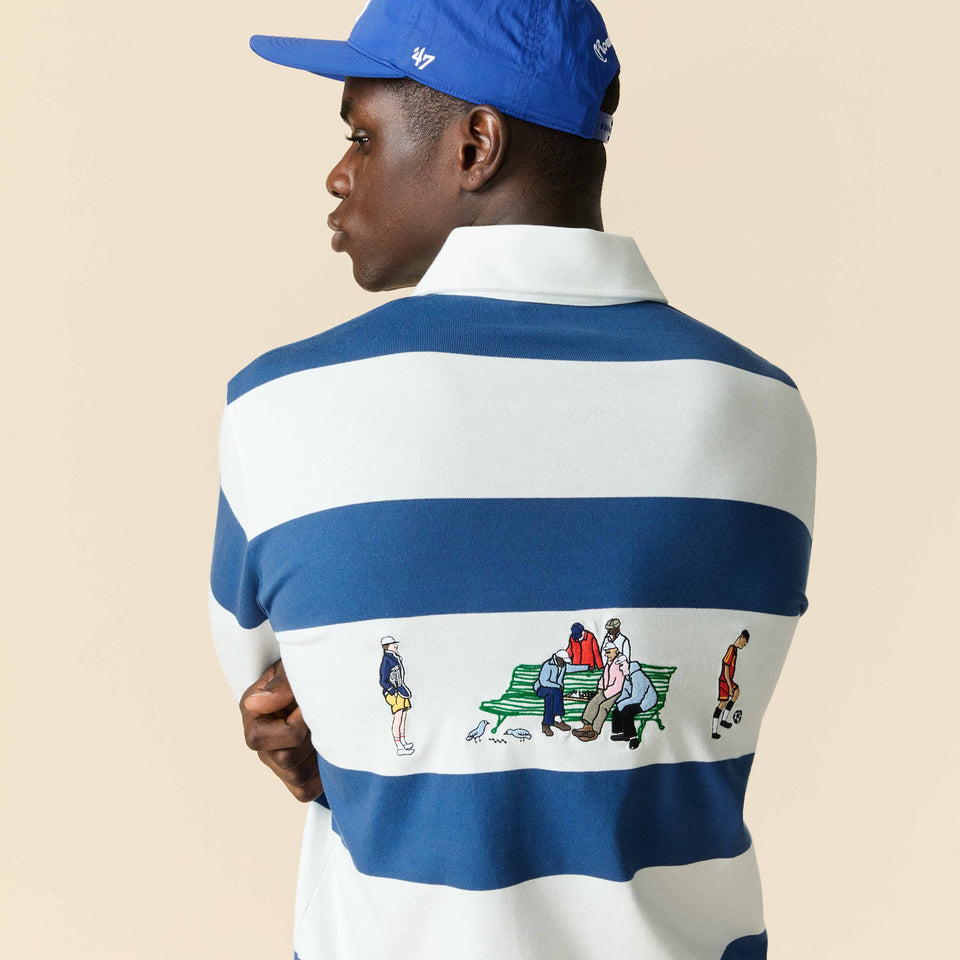 Cotton New York Rugby Blue White Stripe – Rowing Blazers
